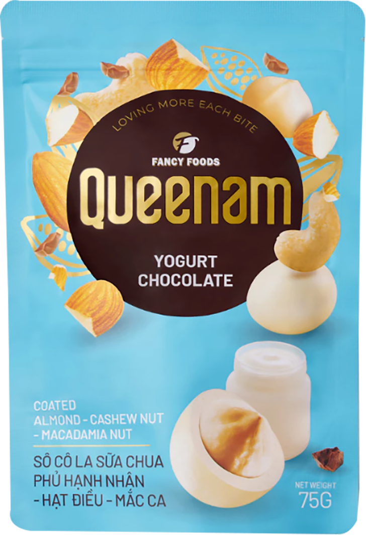 Socola sữa chua phủ hạt Queenam 75g - FujiMart